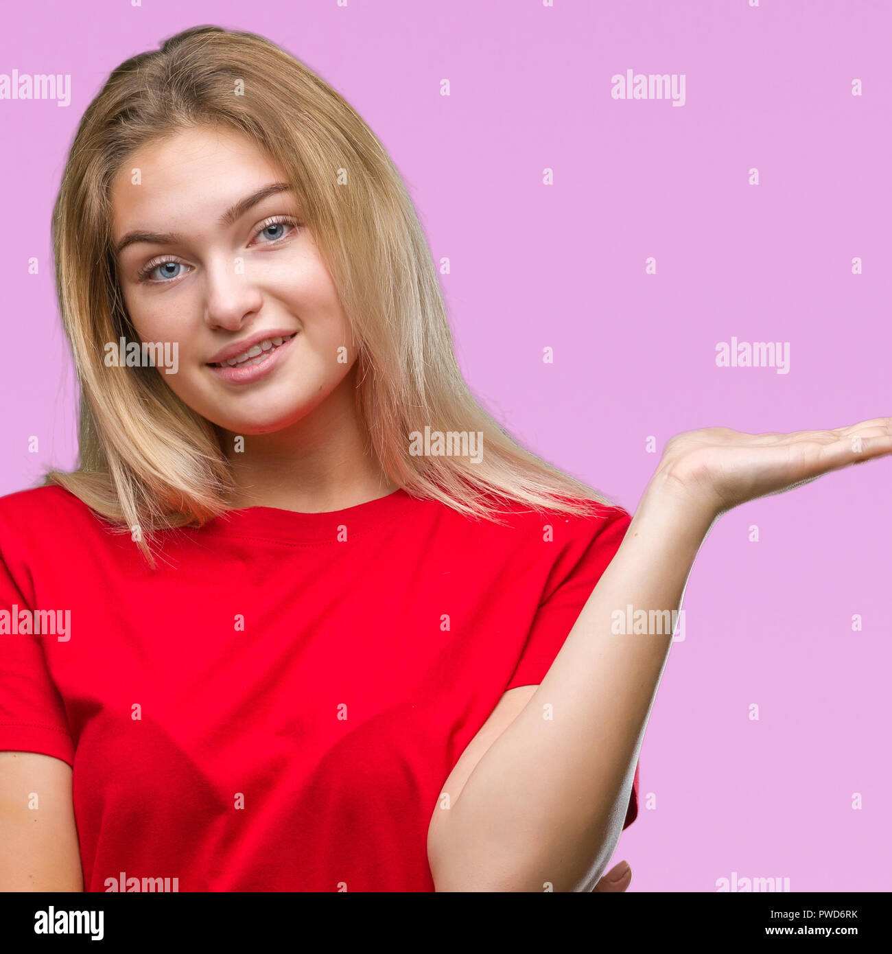 Young caucasian woman over isolated background smiling cheerful ...