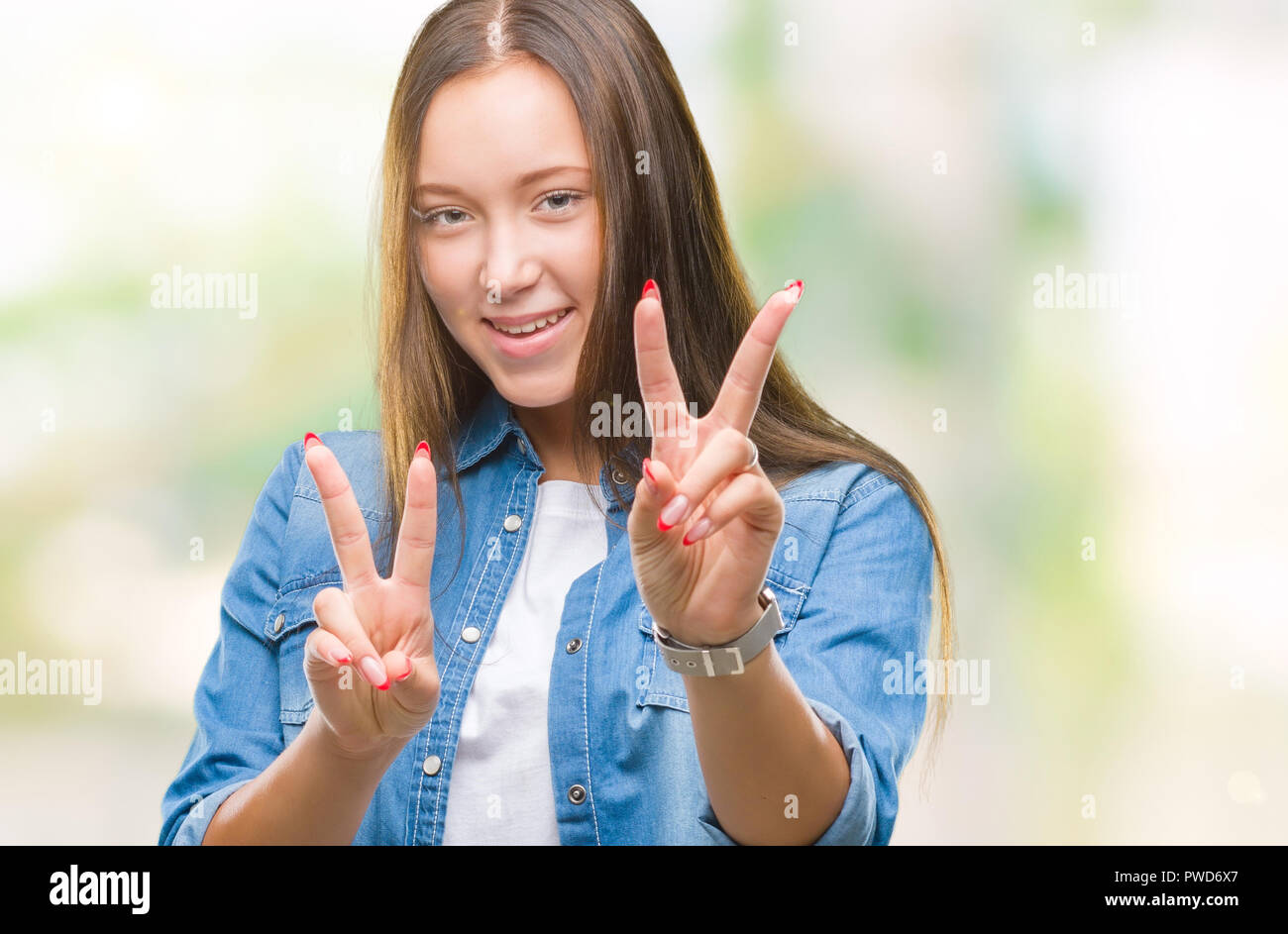 Young caucasian beautiful woman over isolated background smiling ...