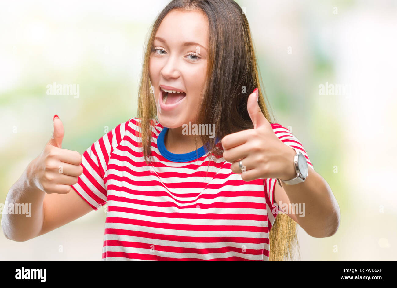 Young Caucasian Beautiful Woman Over Isolated Background Approving
