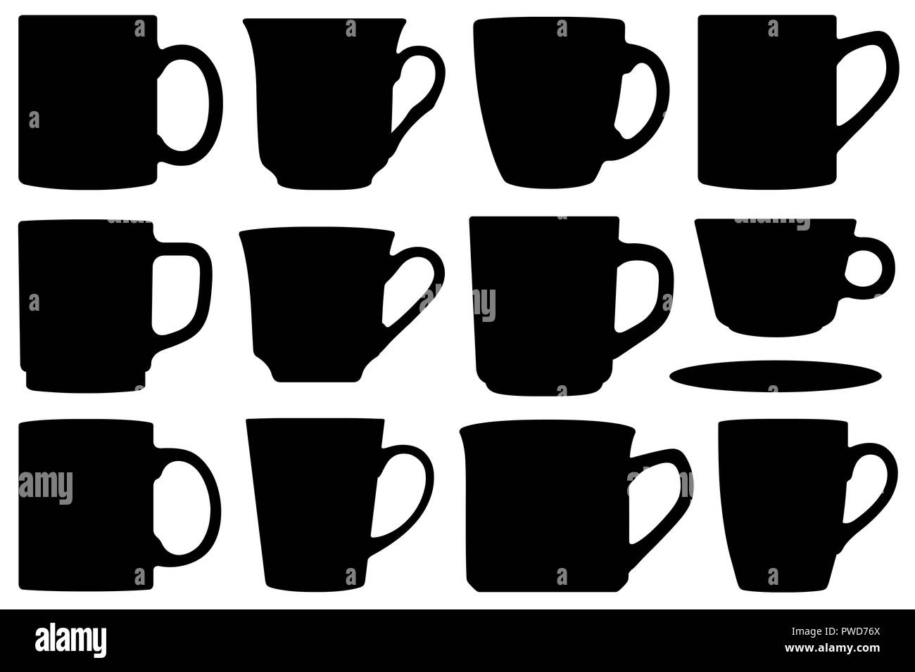 Set different cups mugs hi-res stock photography and images - Alamy