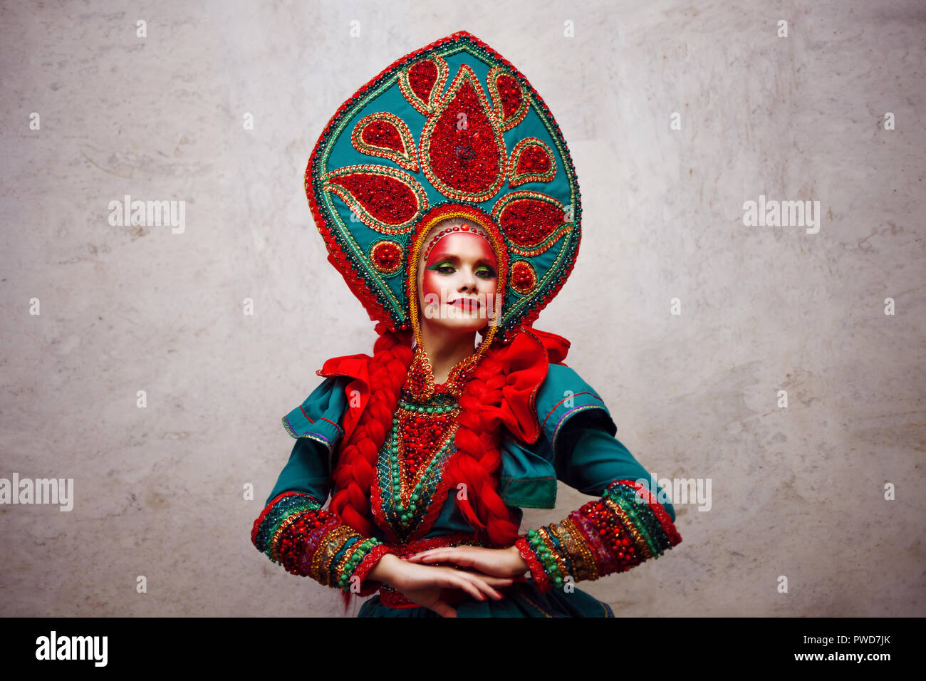Woman in russian national costume hi-res stock photography and images ...