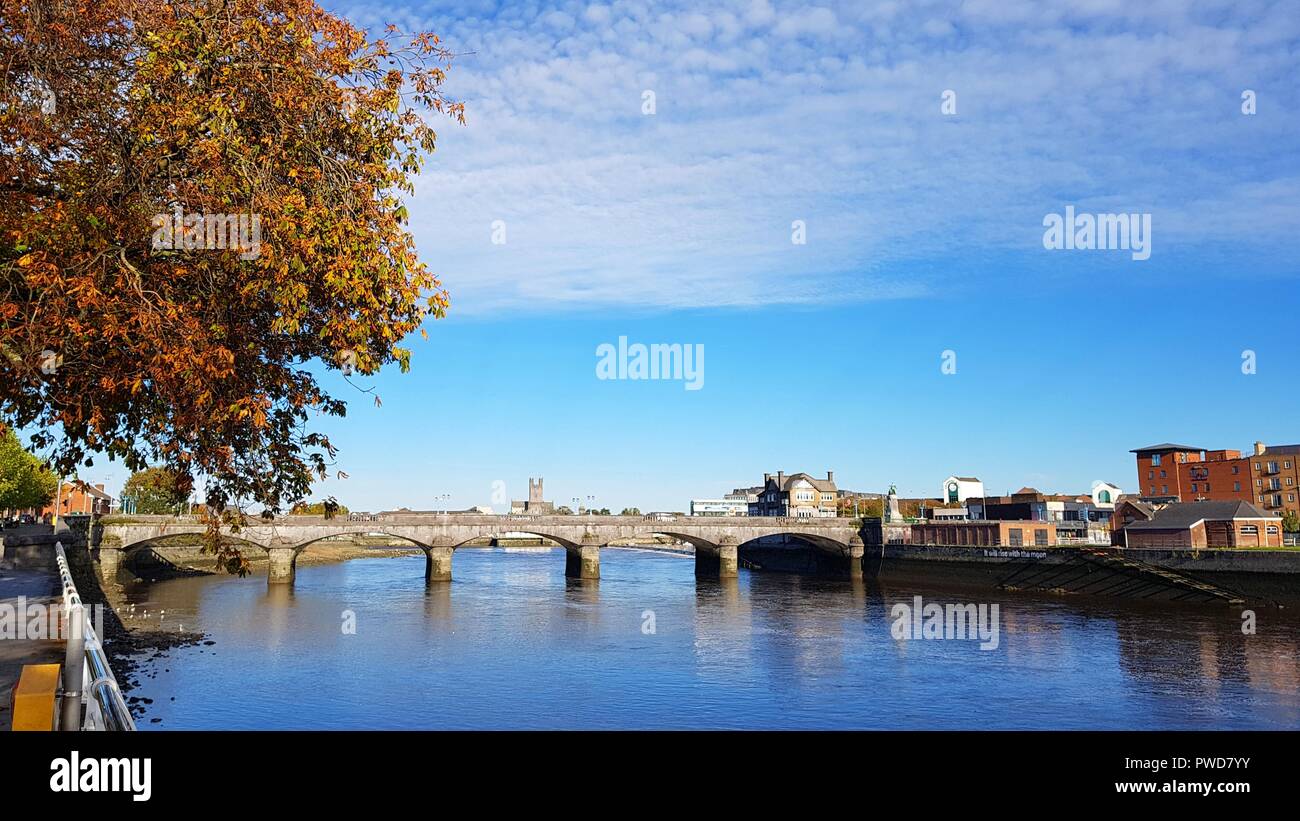 limerick city skyline ireland. beautiful limerick urban cityscape over ...