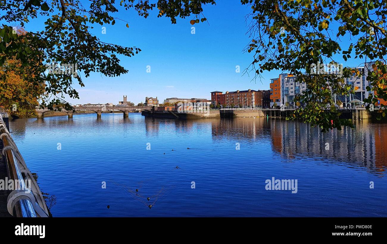 limerick city skyline ireland. beautiful limerick urban cityscape over ...