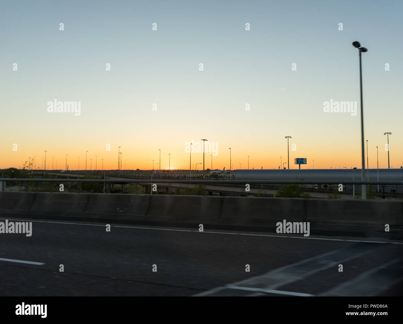 Netherlands, Amsterdam, Schiphol, a bridge over a road Stock Photo - Alamy