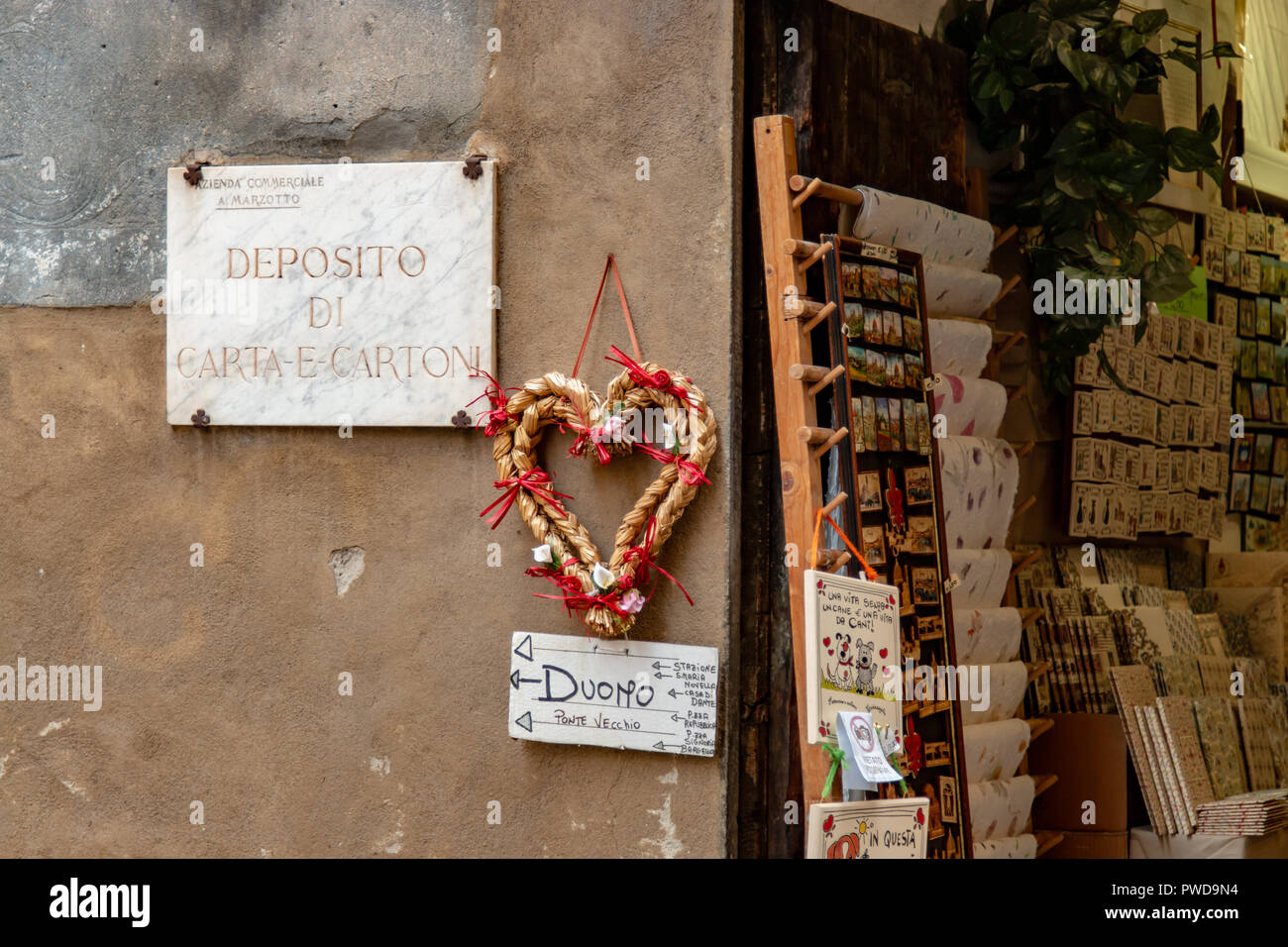A little gift shop shows its handmade wares on a side street in ...