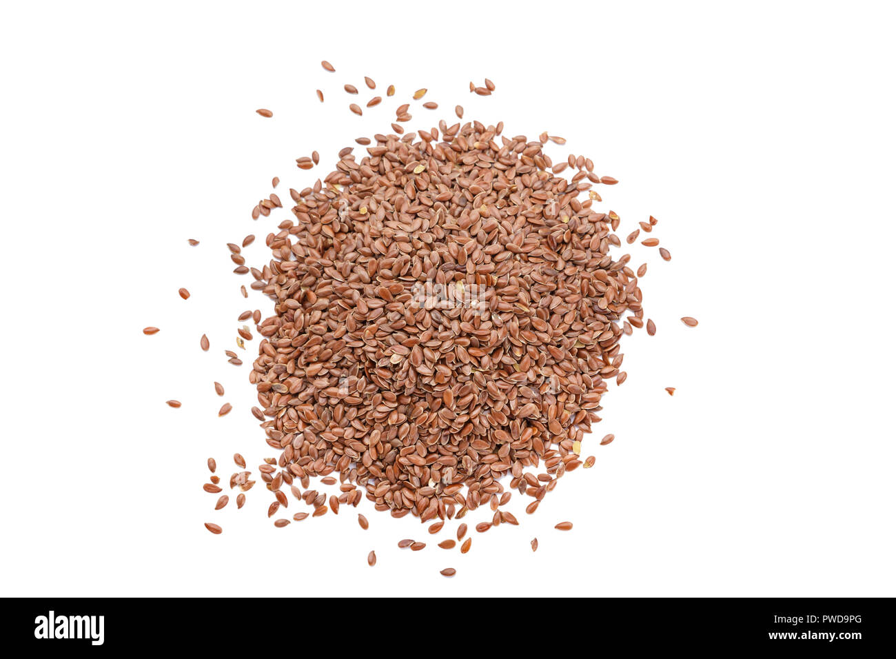 seeds of flax scattered on a white background. isolated. source of ...