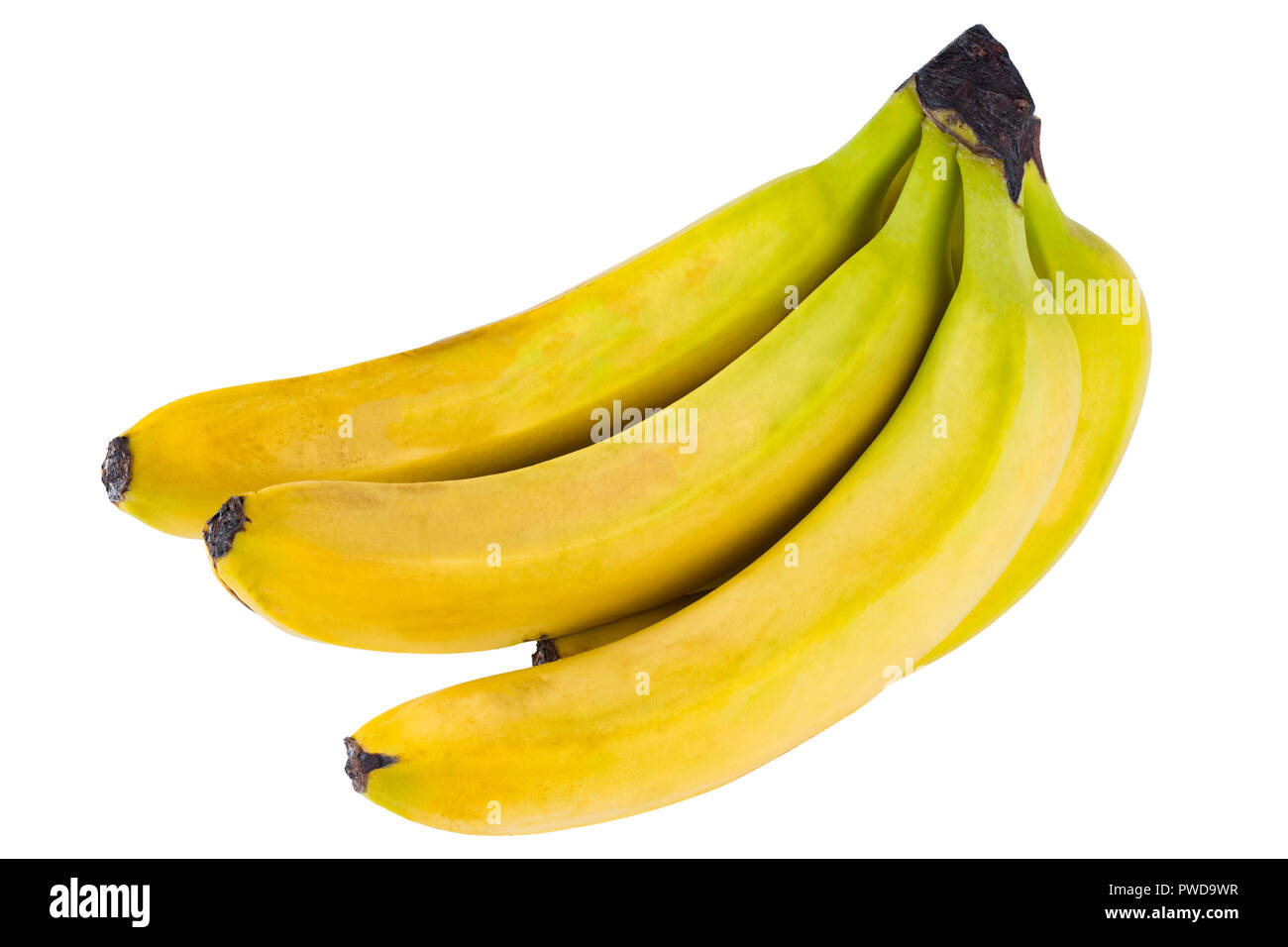 Bunch of fresh yellow bananas isolated on white background Stock Photo ...