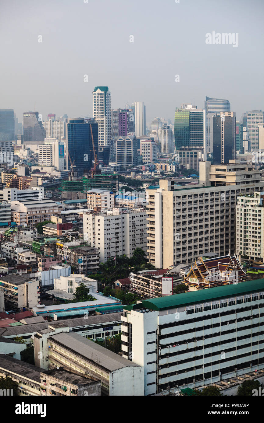 BANGKOK, THAILAND - Apr 12, 2013: View from the height of the cityscape ...