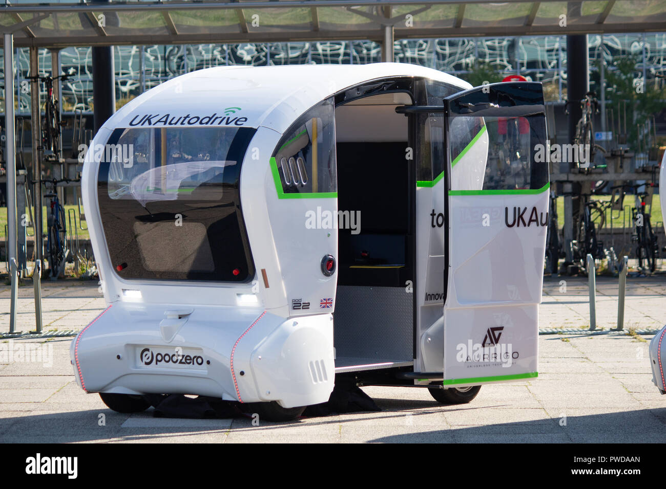 Aurrigo Driverless pod vehicles being tested in Milton Keynes, England ...