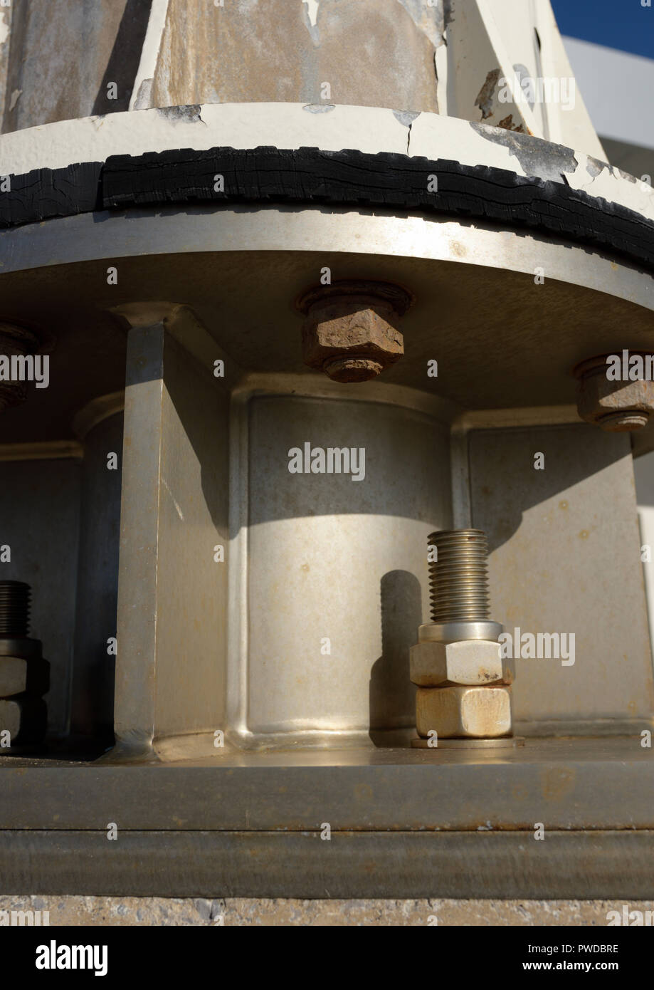 Stainless steel mounting plate fixed to concrete with stainless steel ...