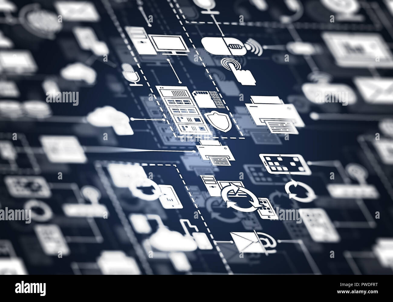 Technology background image with media interface as connection and ...