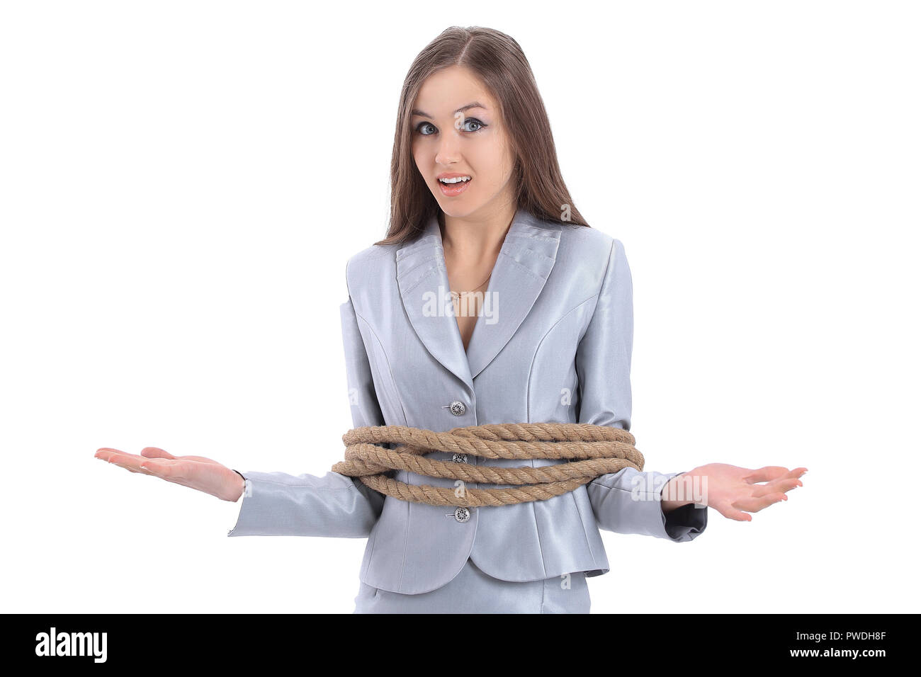 Helpless trapped young woman hi-res stock photography and images - Alamy