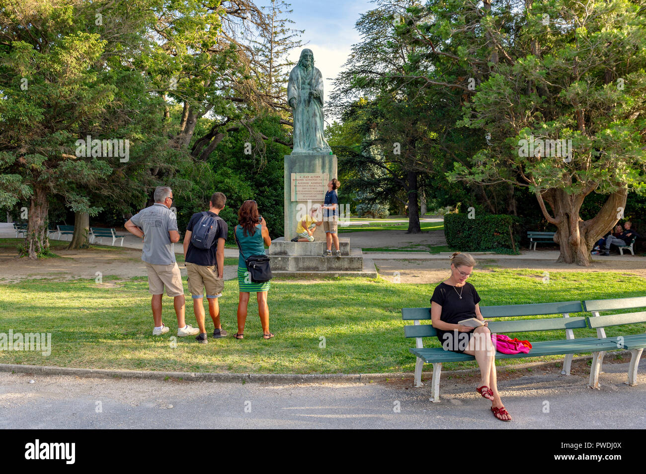France. Vaucluse (84). Avignon. Garden of doms. Statue of John Althen ...