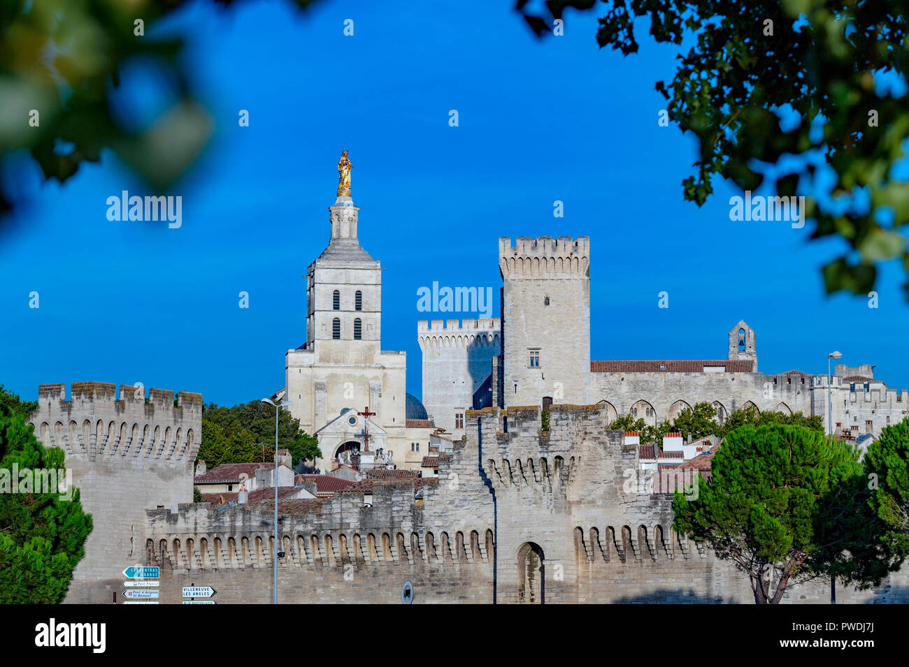 France. Vaucluse (84). Avignon. The walls surrounding the Palace of the ...