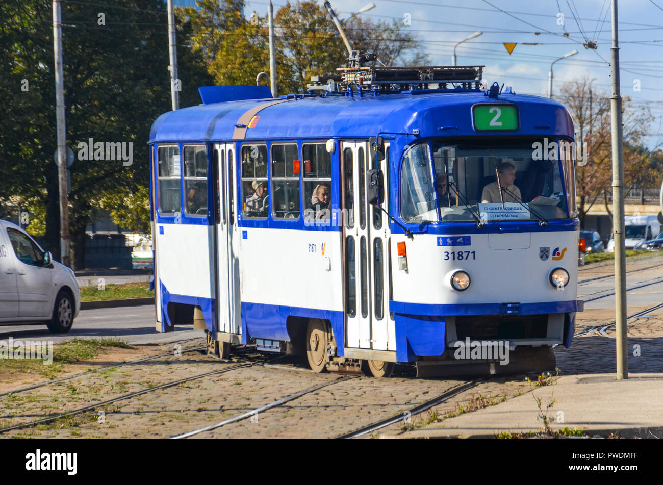 Tramway in Riga, Latvia Stock Photo - Alamy