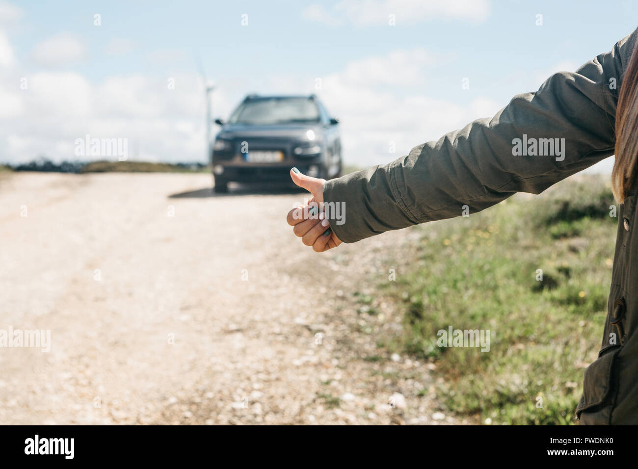 Hitch hike sign hi-res stock photography and images - Alamy