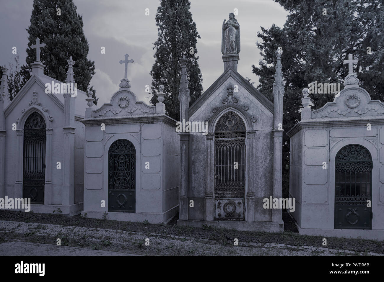 Old european cemetery family tombs Stock Photo - Alamy