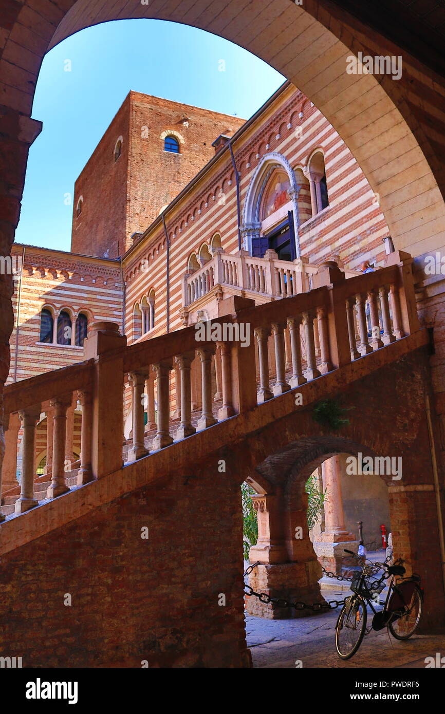 Historic fifteenth century building of verona hi-res stock photography ...