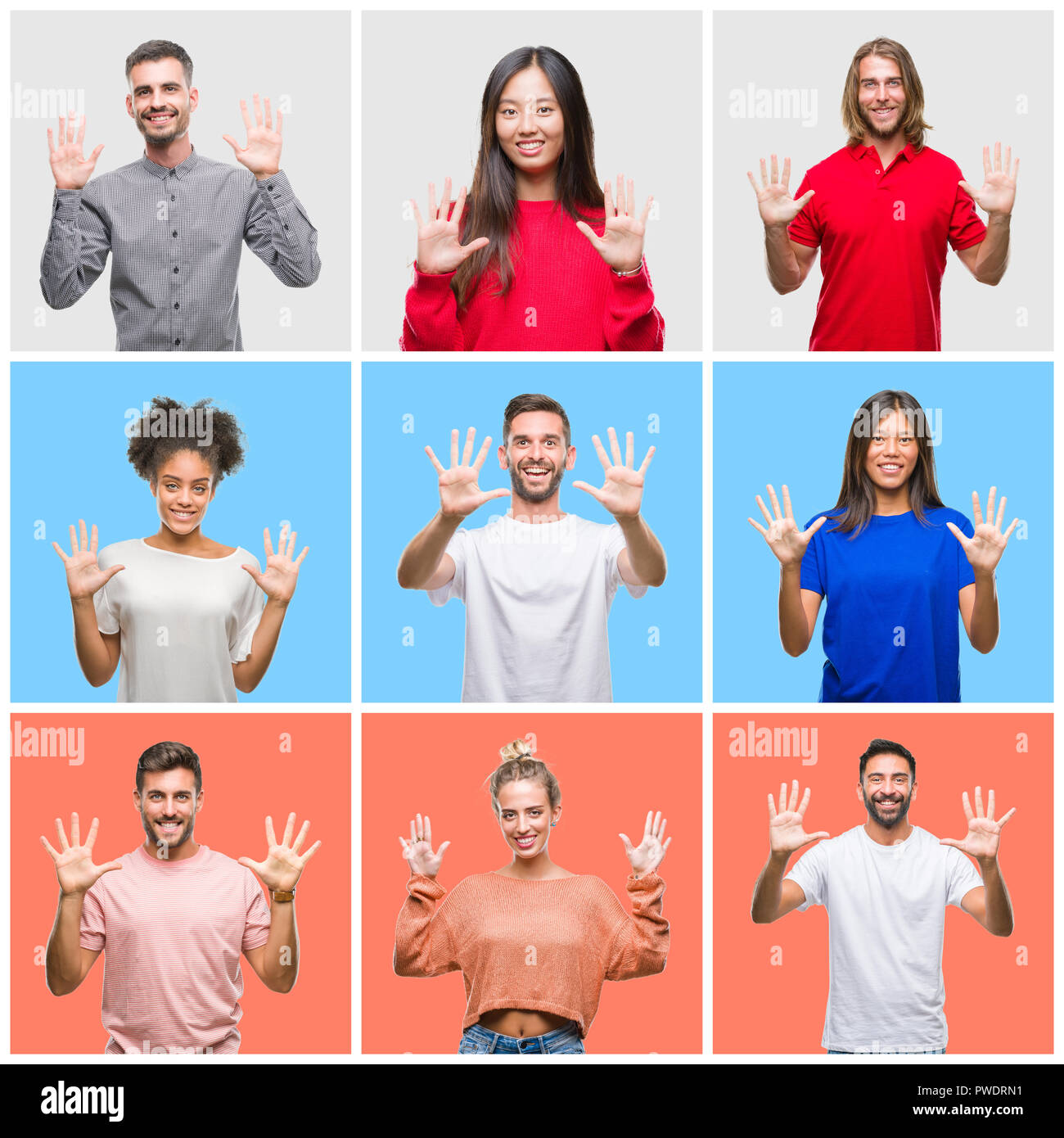 Portrait group ten young people hi-res stock photography and images - Alamy