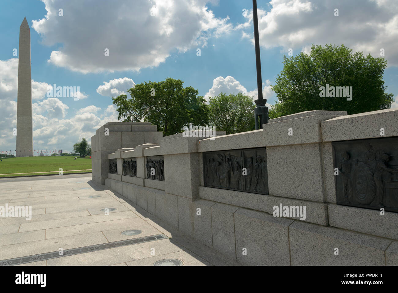 World War II Memorial with Washington Monument on the background ...