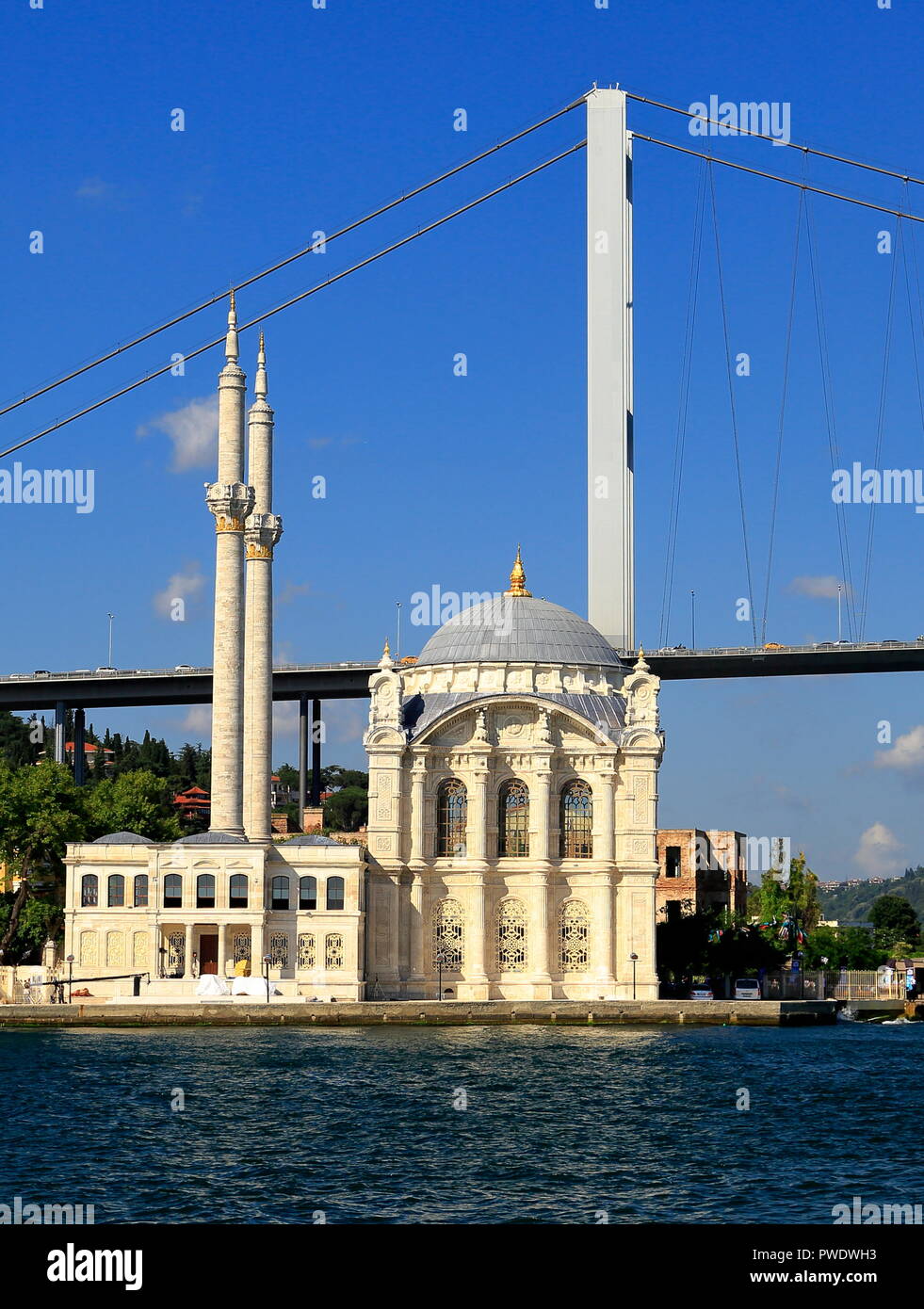 Istanbul, Ortakoy Mosque. In 1854, it was a historic mosque with a neo ...