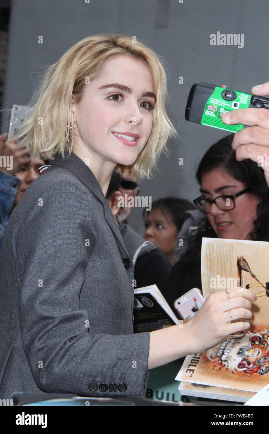 New York, NY, USA. 15th Oct, 2018. Kiernan Shipka seen on New York, NY ...