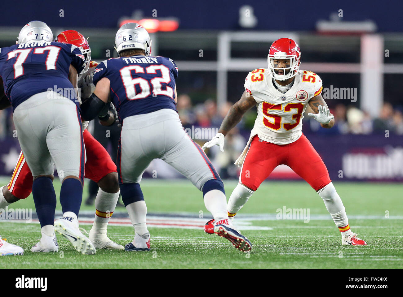 Gillette Stadium. 14th Oct, 2018. MA, USA; Kansas City Chiefs ...