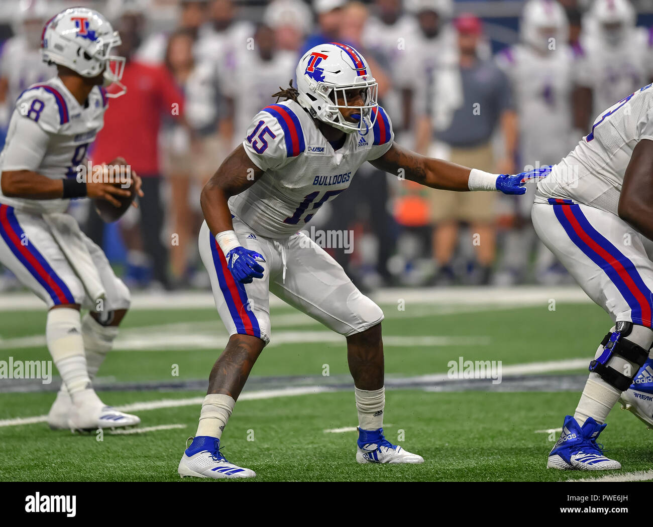 San Antonio, TX, USA. 13th Oct, 2018. Louisiana Tech Bulldog Player ...