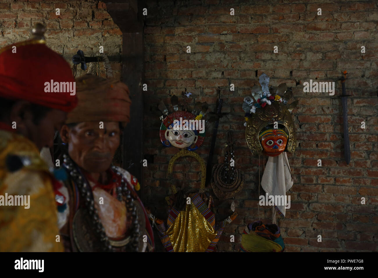 Dashain nepal masked dancers hi-res stock photography and images - Alamy