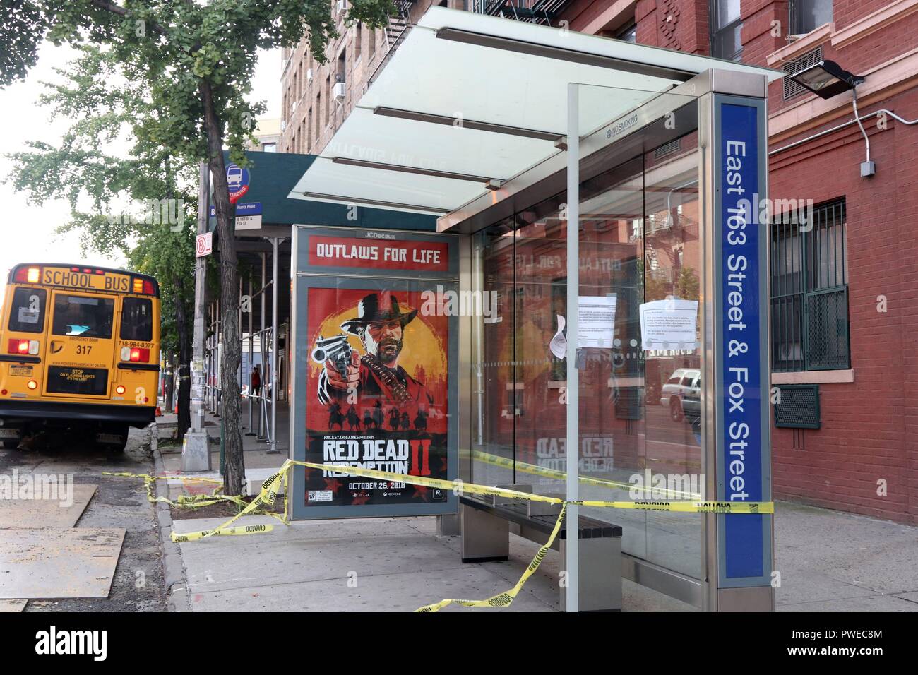 Temporary bus stop sign hi-res stock photography and images - Alamy