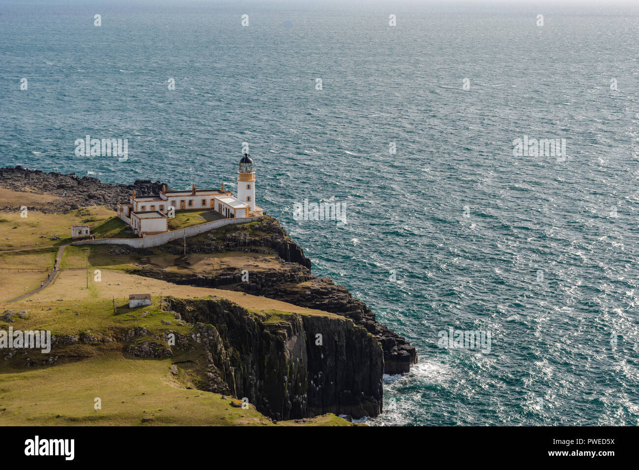Neist Point Lighthouse and the cliffs, Isle of Skye, Scotland, Uk Stock ...