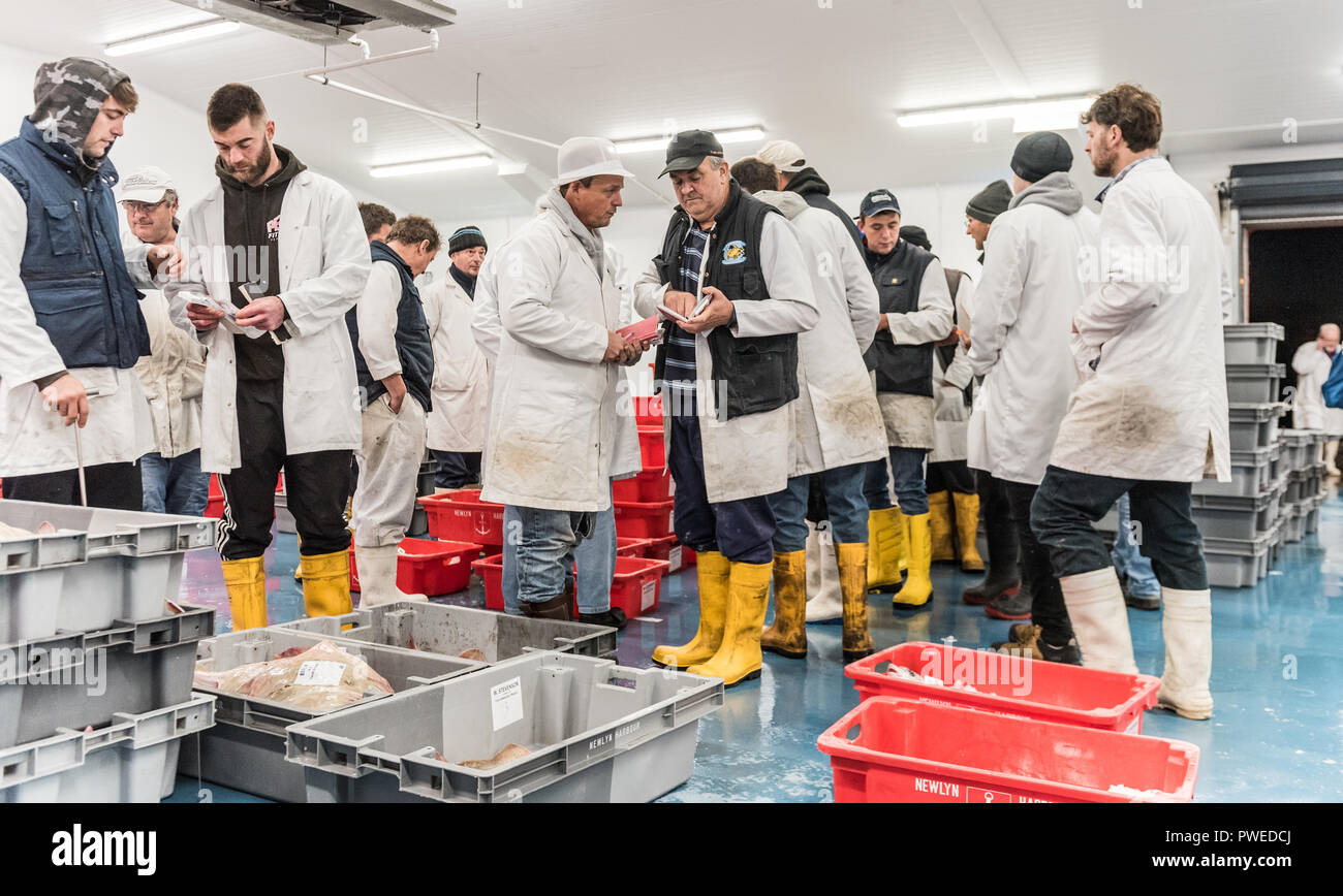 Newlyn fish market auction Cornwall Stock Photo - Alamy
