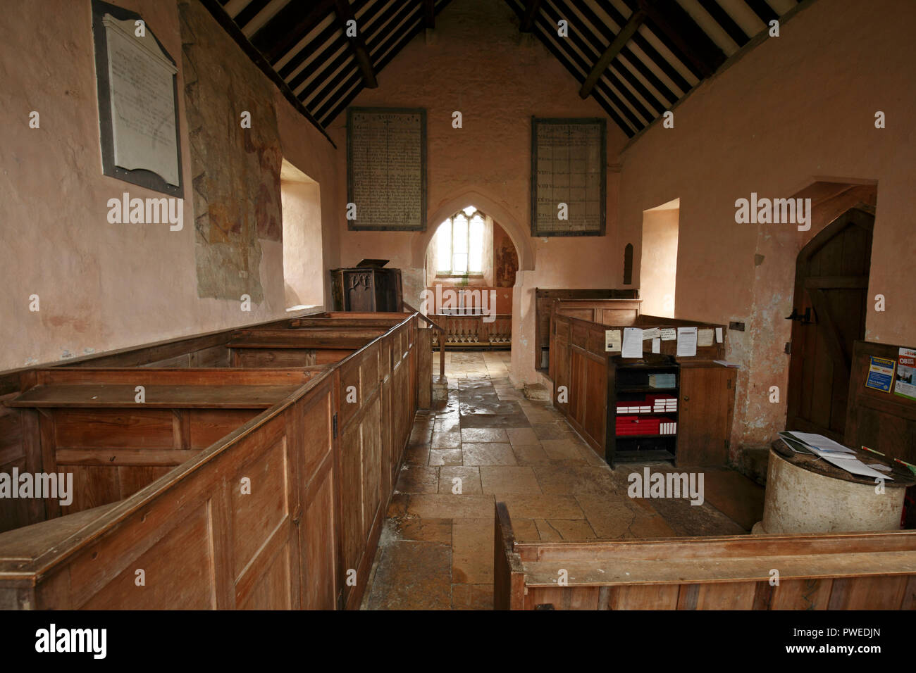 Box pews at St Oswalds Church, Widford, Oxfordshire Stock Photo - Alamy