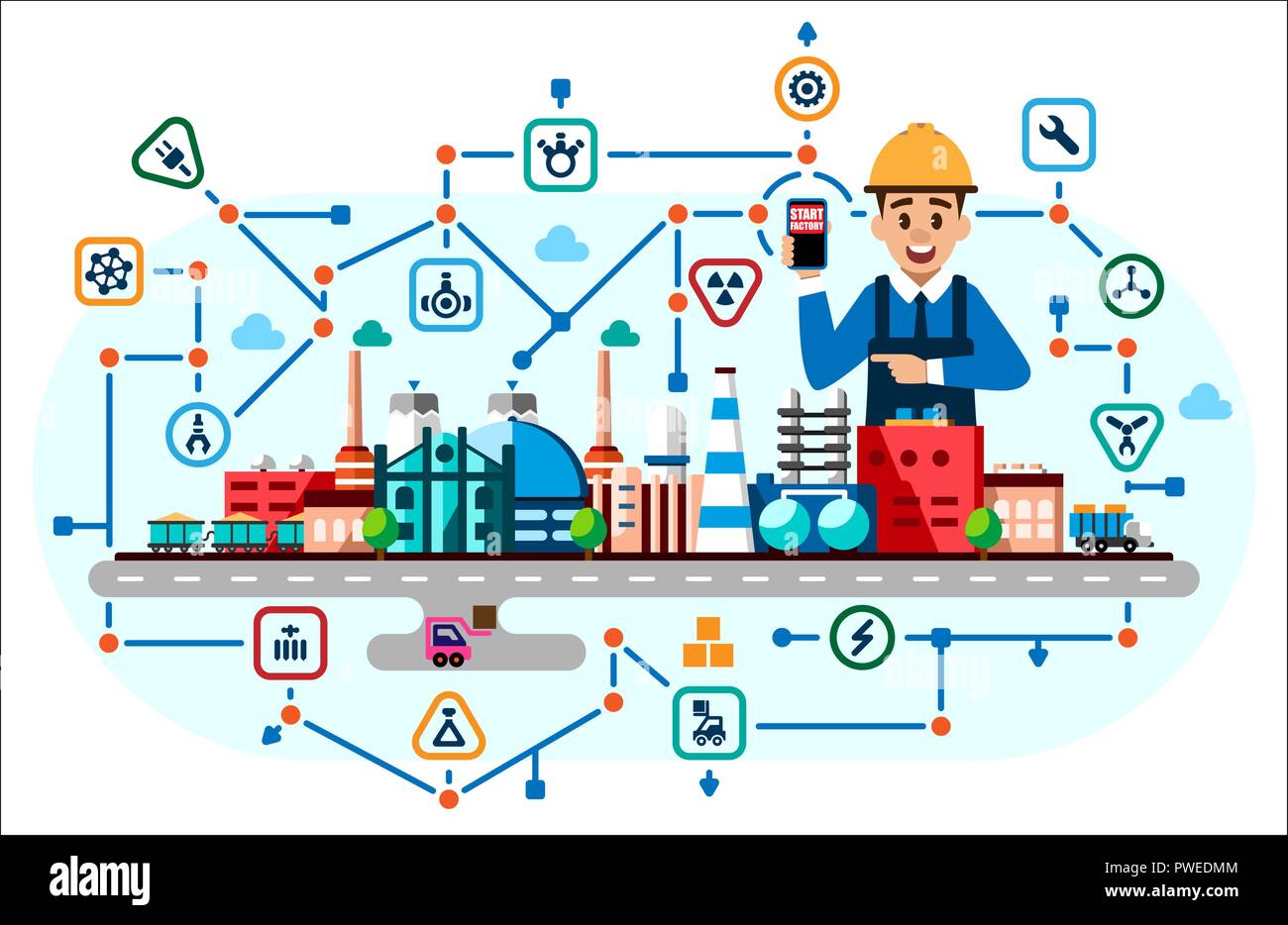 Factory machinery engineer digital Stock Vector Images - Alamy