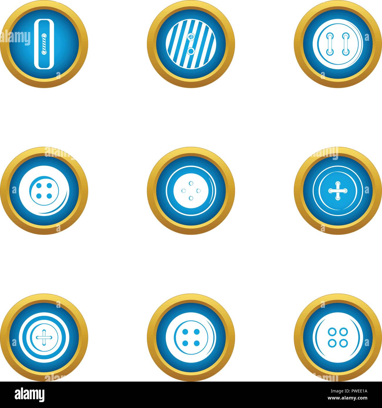 Shirt button icons set, flat style Stock Vector Image & Art - Alamy