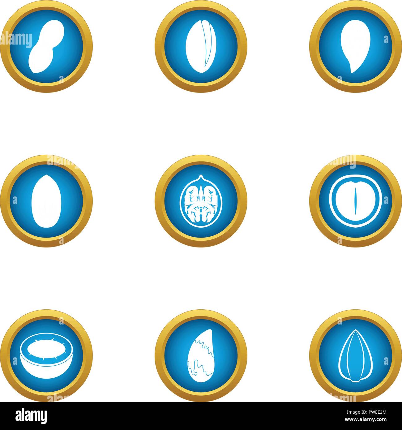 Useful nut icons set, flat style Stock Vector Image & Art - Alamy