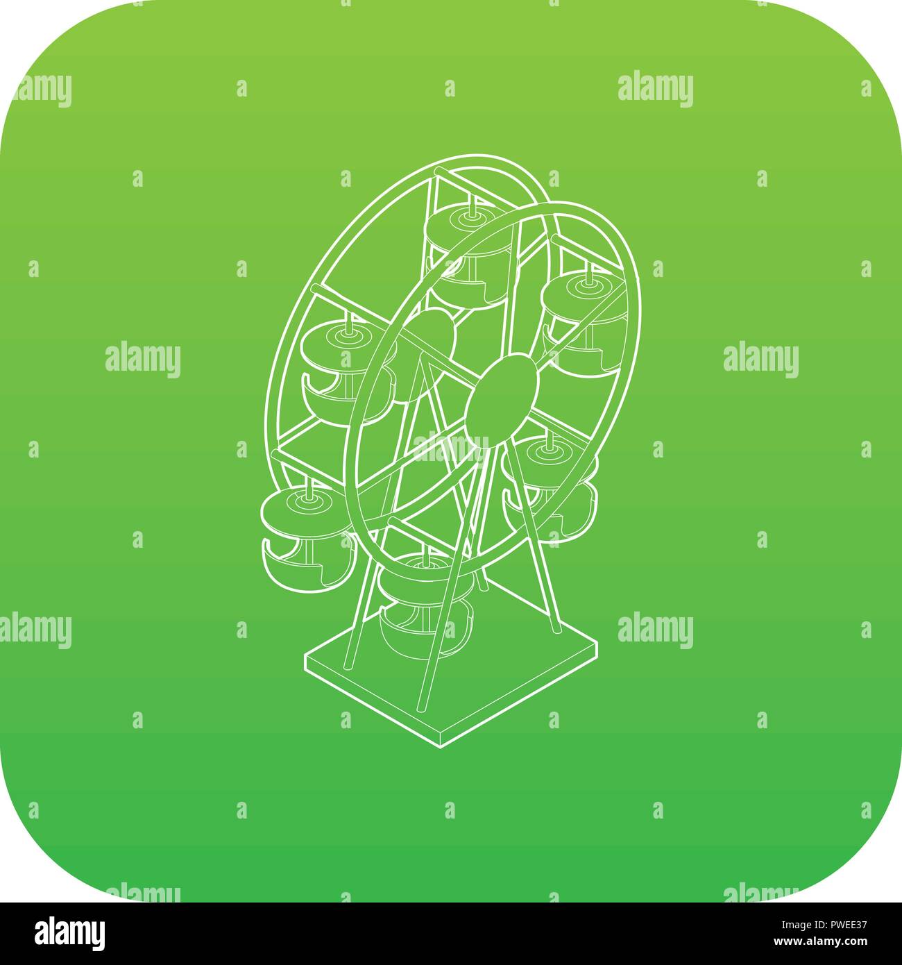Ferris wheel icon green vector Stock Vector Image & Art - Alamy