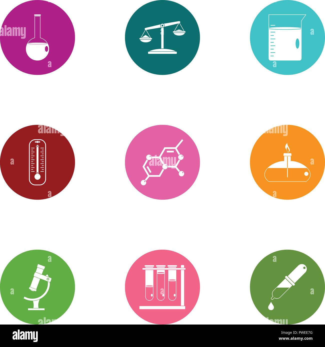 Connective cell icons set, flat style Stock Vector Image & Art - Alamy