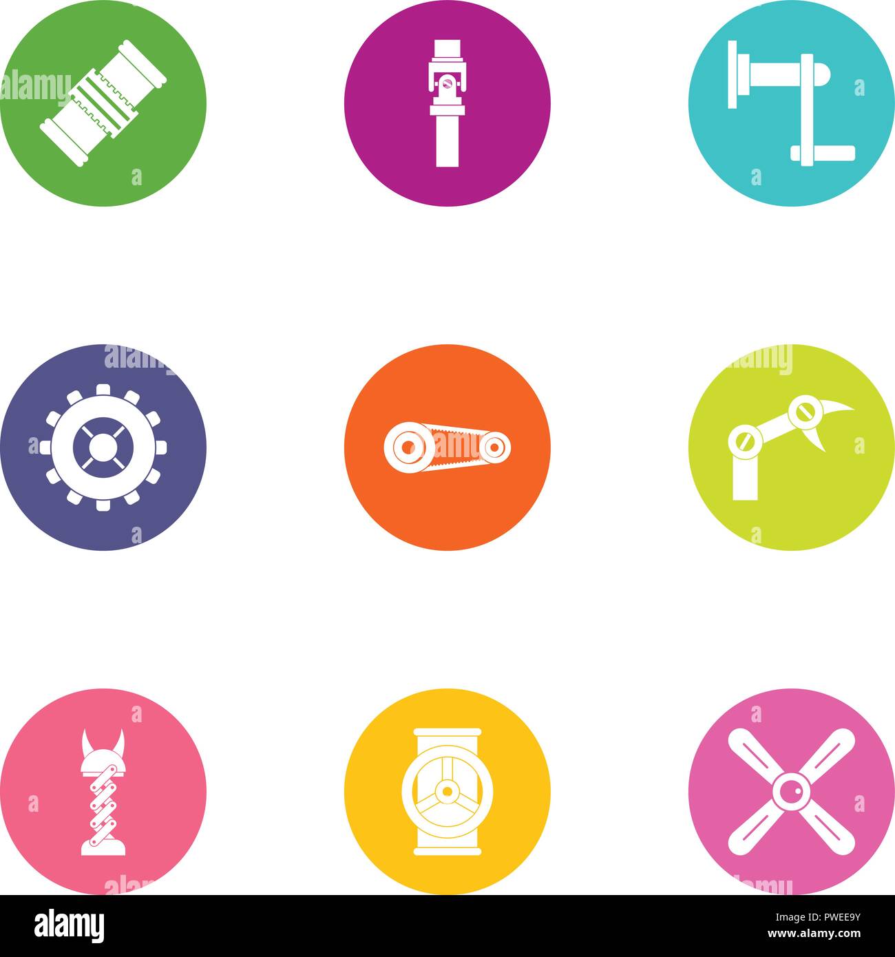 Mechanical lift icons set, flat style Stock Vector Image & Art - Alamy