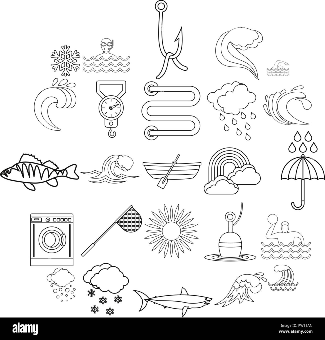Vacuity icons set, outline style Stock Vector Image & Art - Alamy