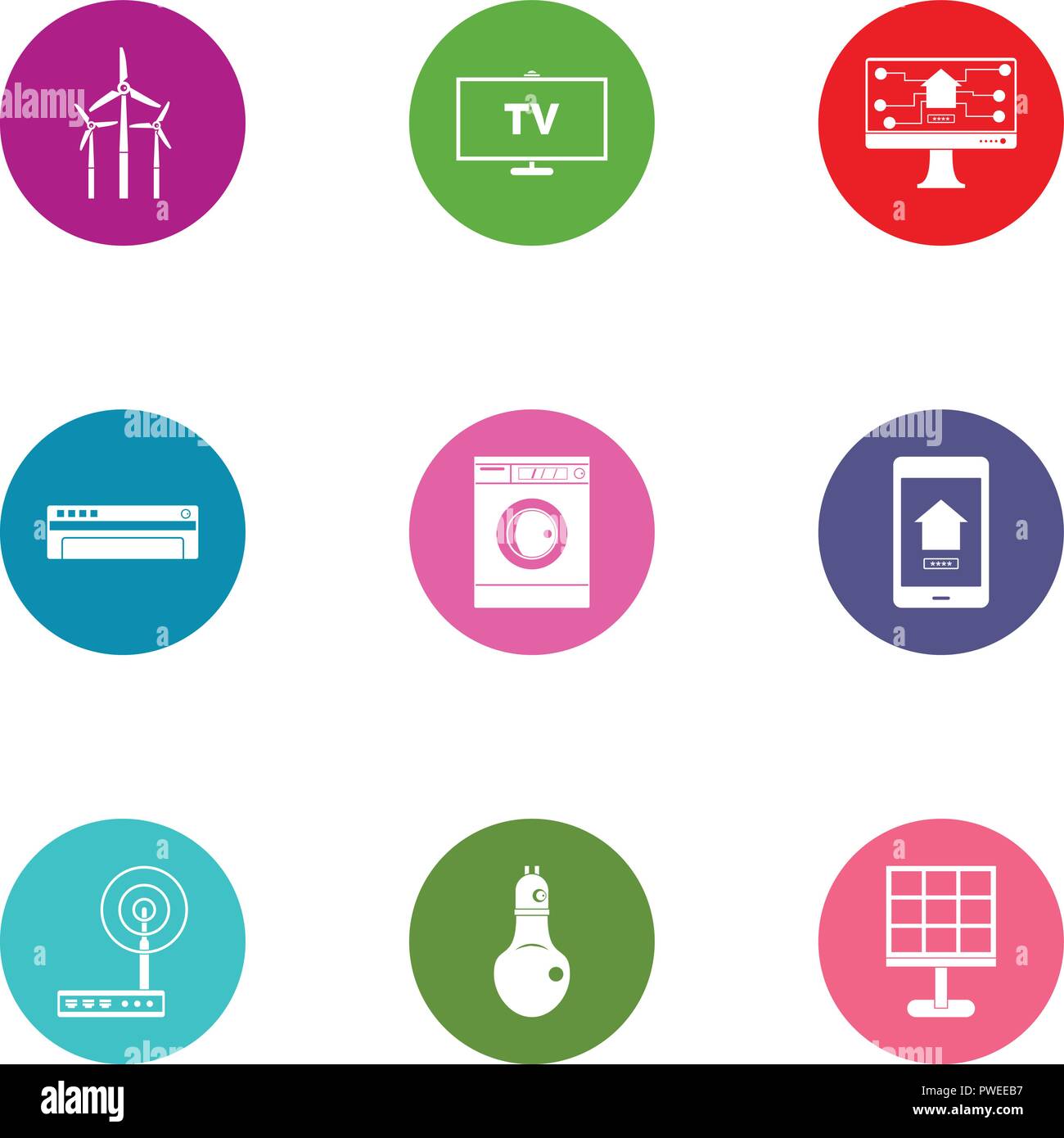 Energy change icons set, flat style Stock Vector Image & Art - Alamy