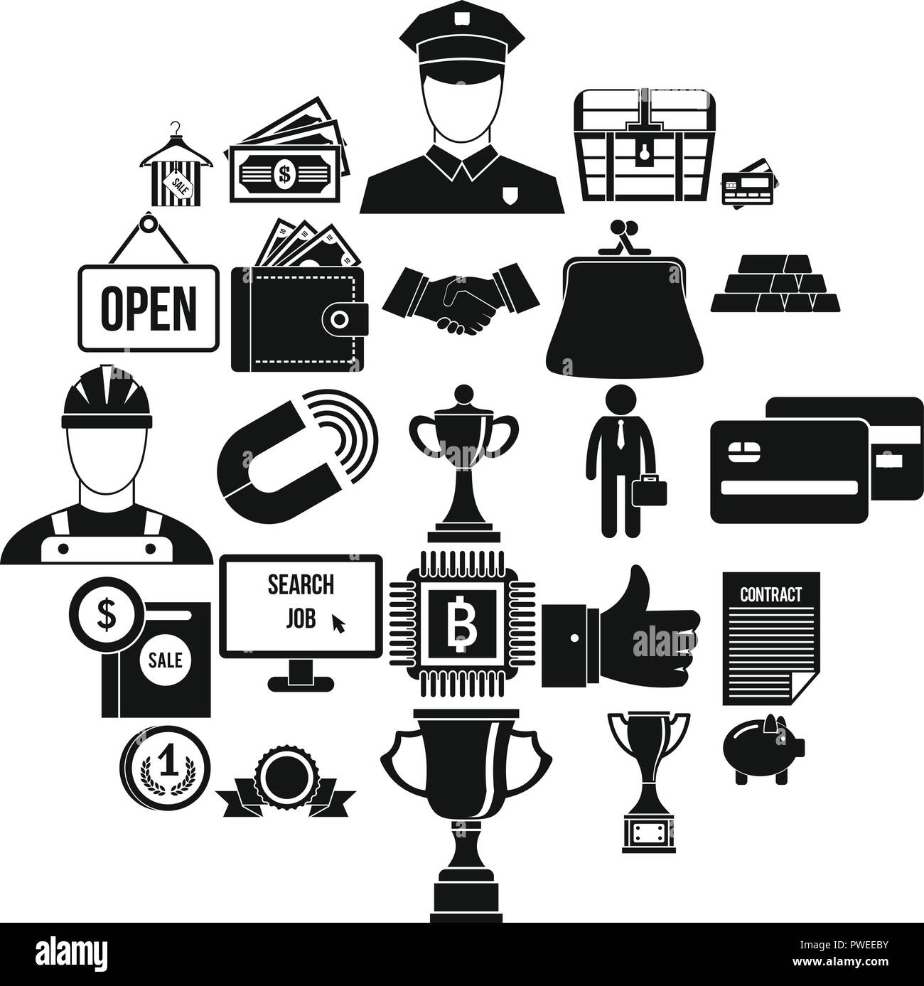 Cost icons set, simple style Stock Vector Image & Art - Alamy