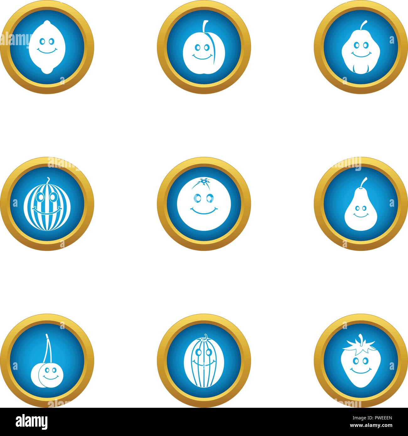 Berry boom icons set, flat style Stock Vector Image & Art - Alamy