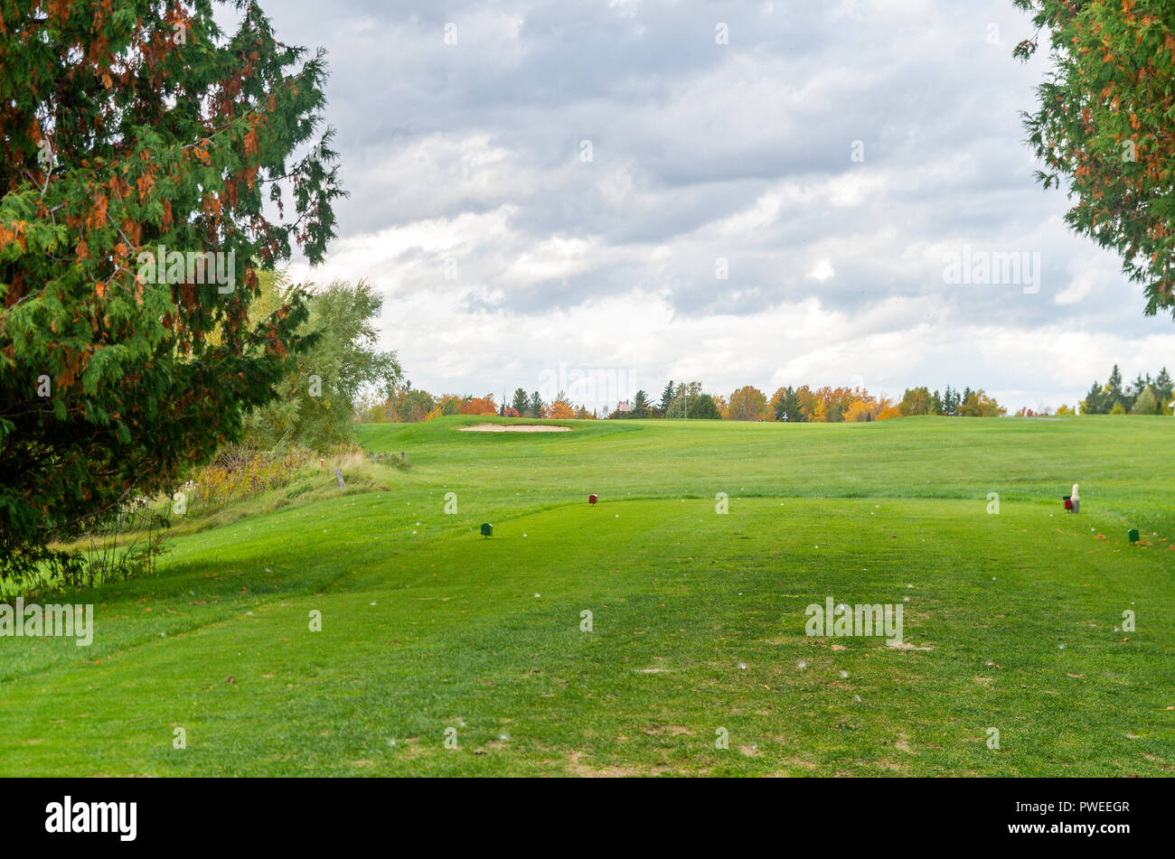 Playing golf and enjoying the beautiful Fall colours makes a pleasant ...