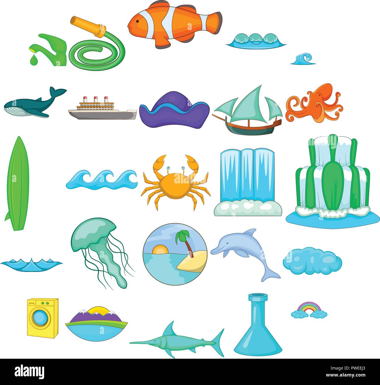 Backwash icons set, cartoon style Stock Vector Image & Art - Alamy