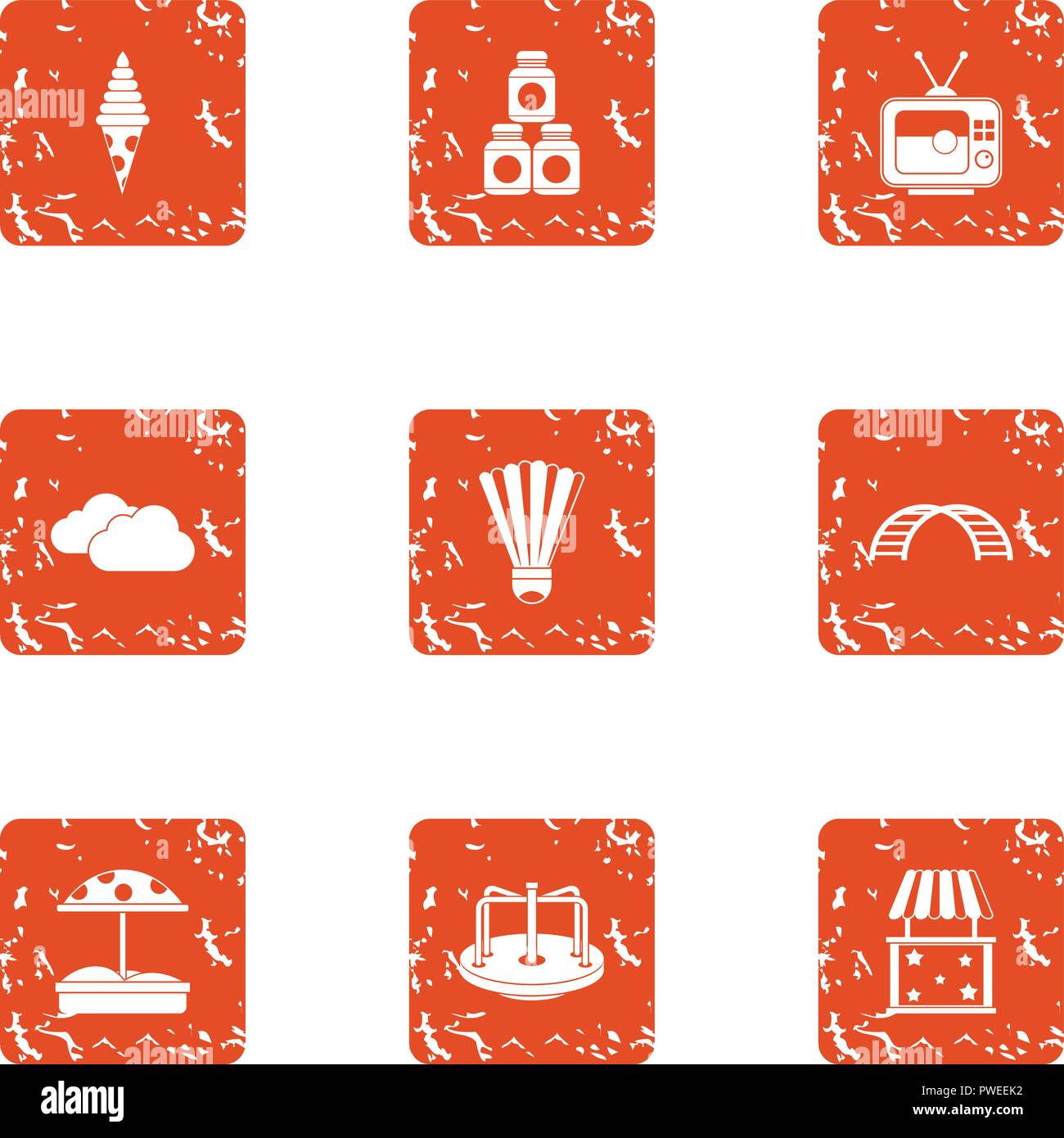 Children occasion icons set, grunge style Stock Vector Image & Art - Alamy