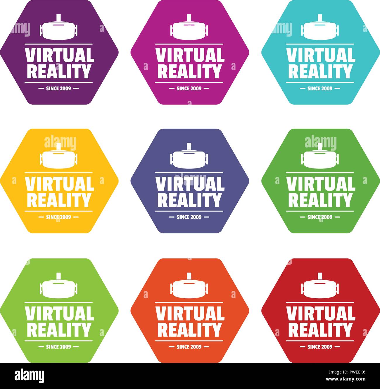 Vr vision icons set 9 vector Stock Vector Image & Art - Alamy