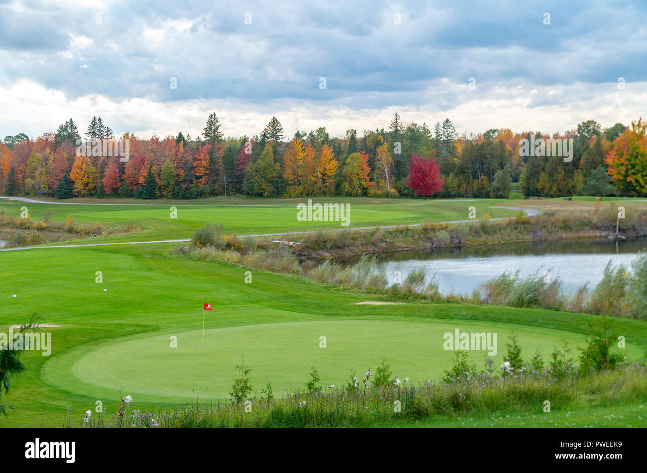 Playing golf and enjoying the beautiful Fall colours makes a pleasant ...