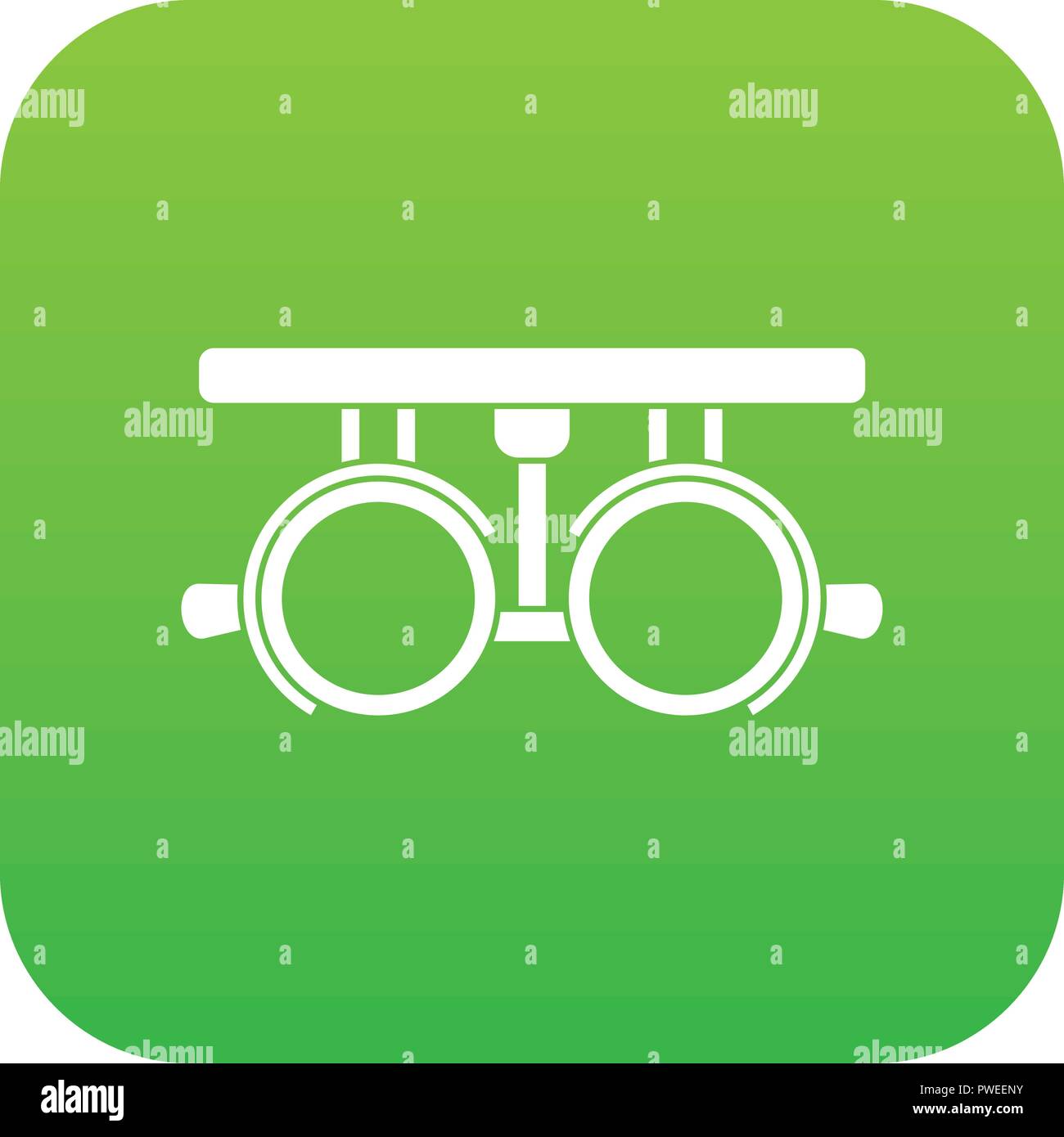 Trial frame for checking patient vision icon digital green Stock Vector ...
