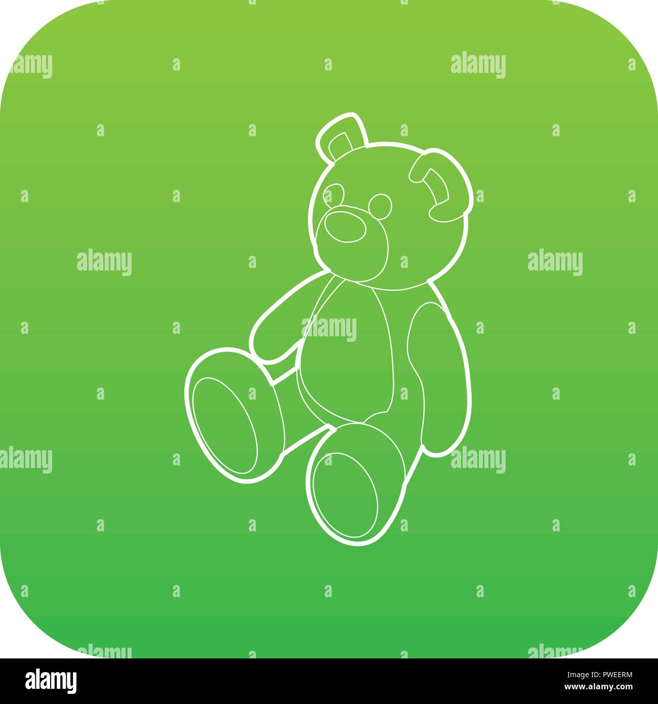 Teddy bear icon green vector Stock Vector Image & Art - Alamy